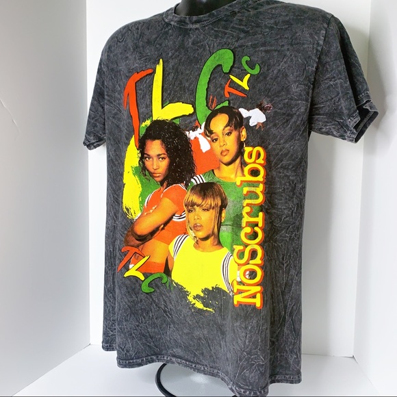 TLC | Shirts | Tlc No Scrubs Black Tboz Left Eye Chilli Acid Wash Retro ...